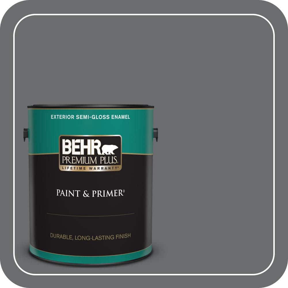 BEHR PREMIUM PLUS 1 gal. #770F-5 Dark Ash Semi-Gloss Enamel Exterior ...