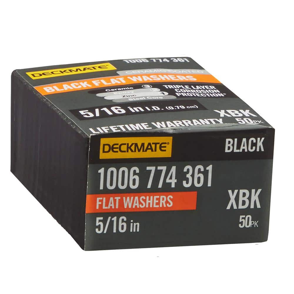 DECKMATE 5/16 in. Black Deck Bolt Exterior Flat Washer (50-Pack) 814860 ...