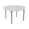 Lifetime 46 in. White Granite Plastic Round Folding Card Table 22960 ...