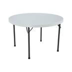 Lifetime 46 in. White Granite Plastic Round Folding Card Table 22960 ...