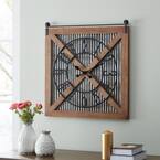 Mercana Mething III 19 in. Brown Oversize Farmhouse Analog Wall Clock ...