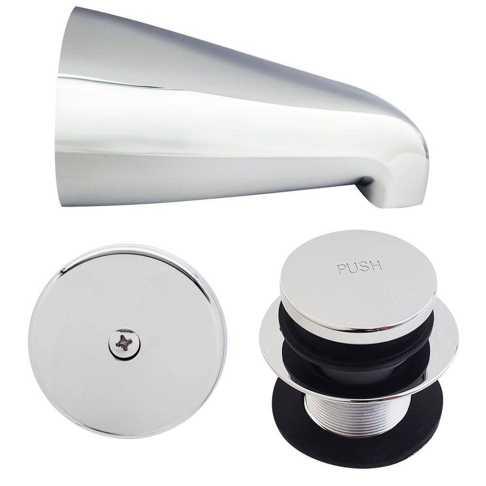 Westbrass Universal Fit 5-1/4 in. Wall Mount Tub Spout and Tip-Toe ...