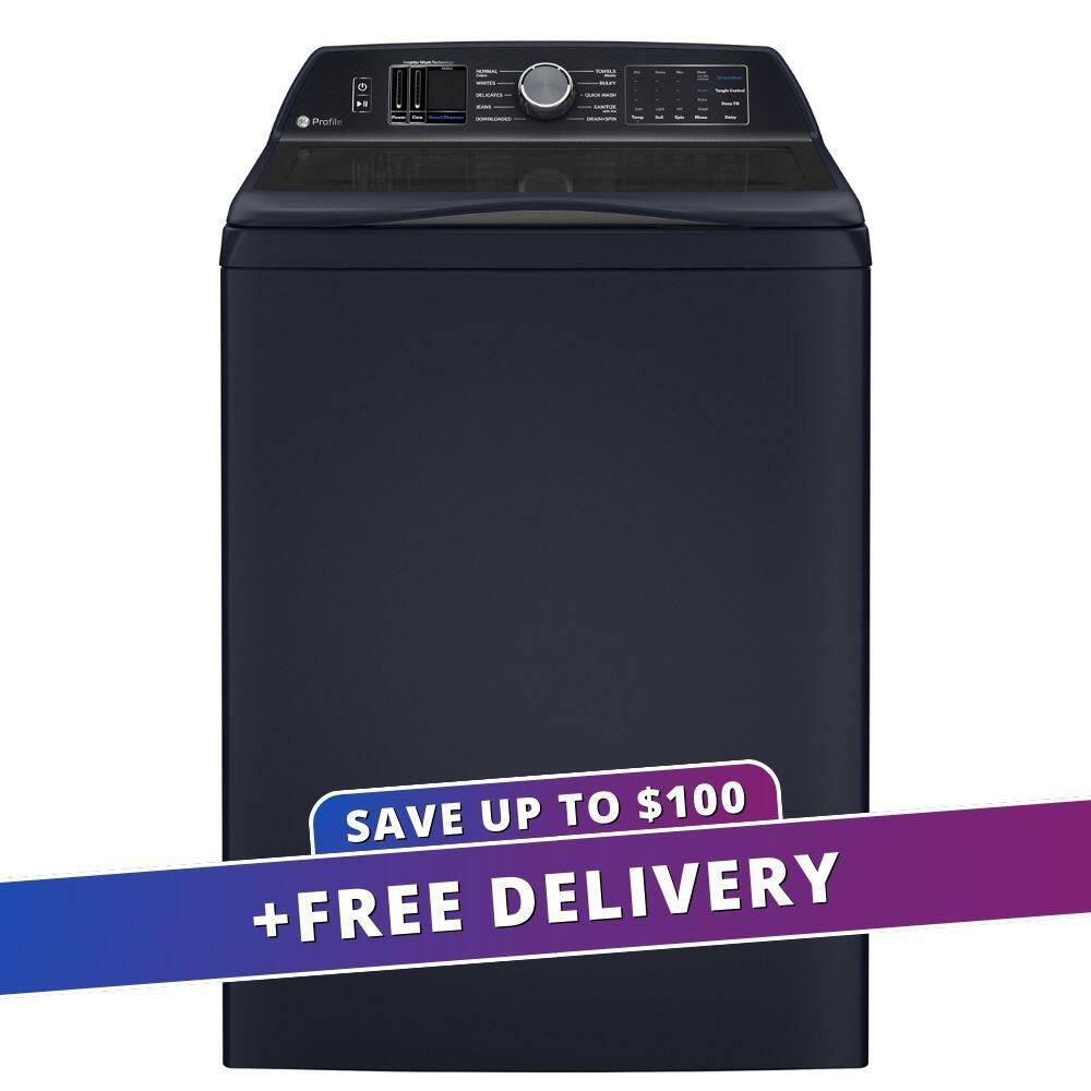 GE Profile 5.3 cu. ft. Top Load Washer in Sapphire Blue with Agitator ...