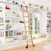 Quiet Glide 8.06 ft. Red Oak Library Ladder (9 ft. Reach) Black Rolling ...