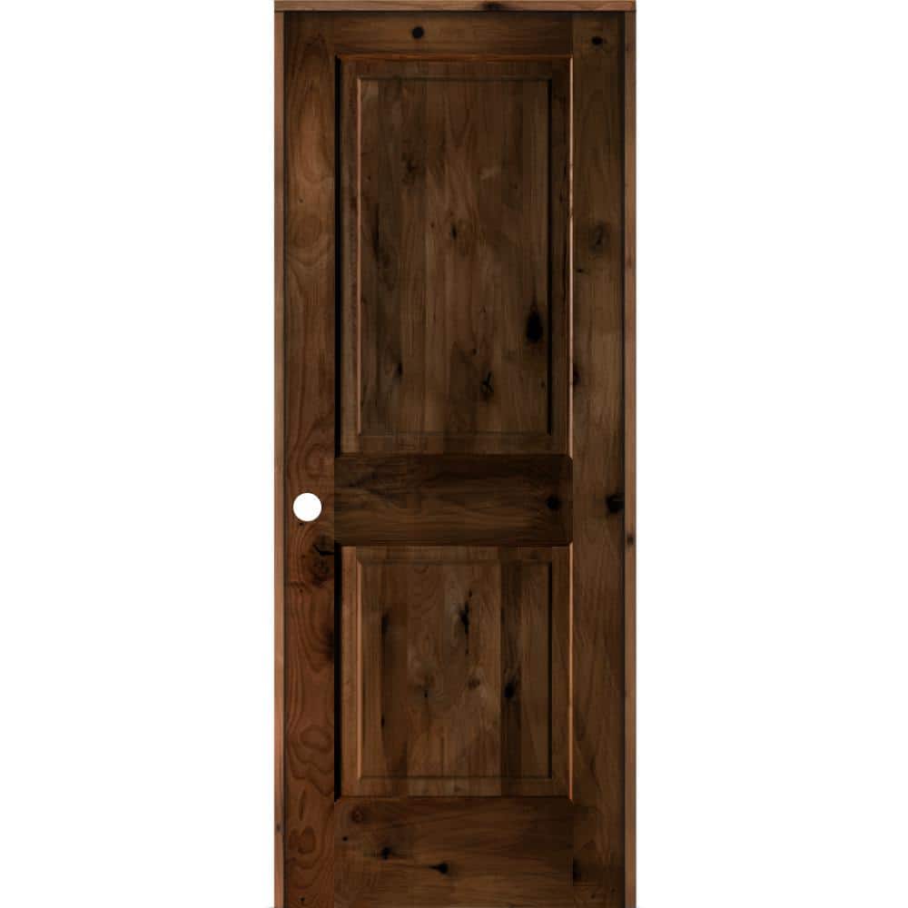 Krosswood Doors 30 in. x 80 in. Rustic Knotty Alder 2 Panel Right ...