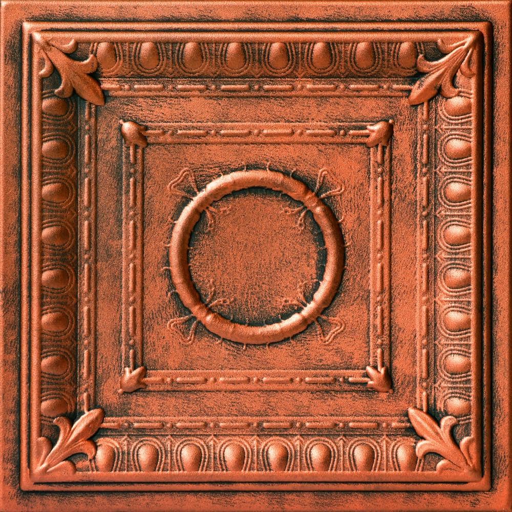 A La Maison Ceilings Romanesque Wreath Antique Copper 1.6 ft. x 1.6 ft ...