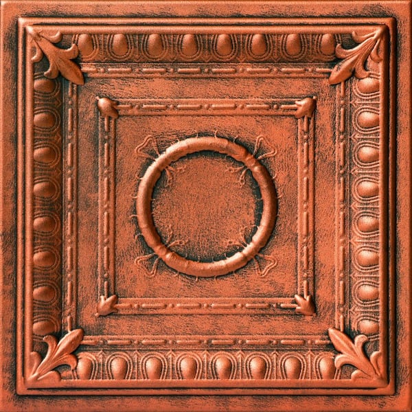 A La Maison Ceilings Corrugated Antique Copper 1.6 ft. x 1.6 ft ...
