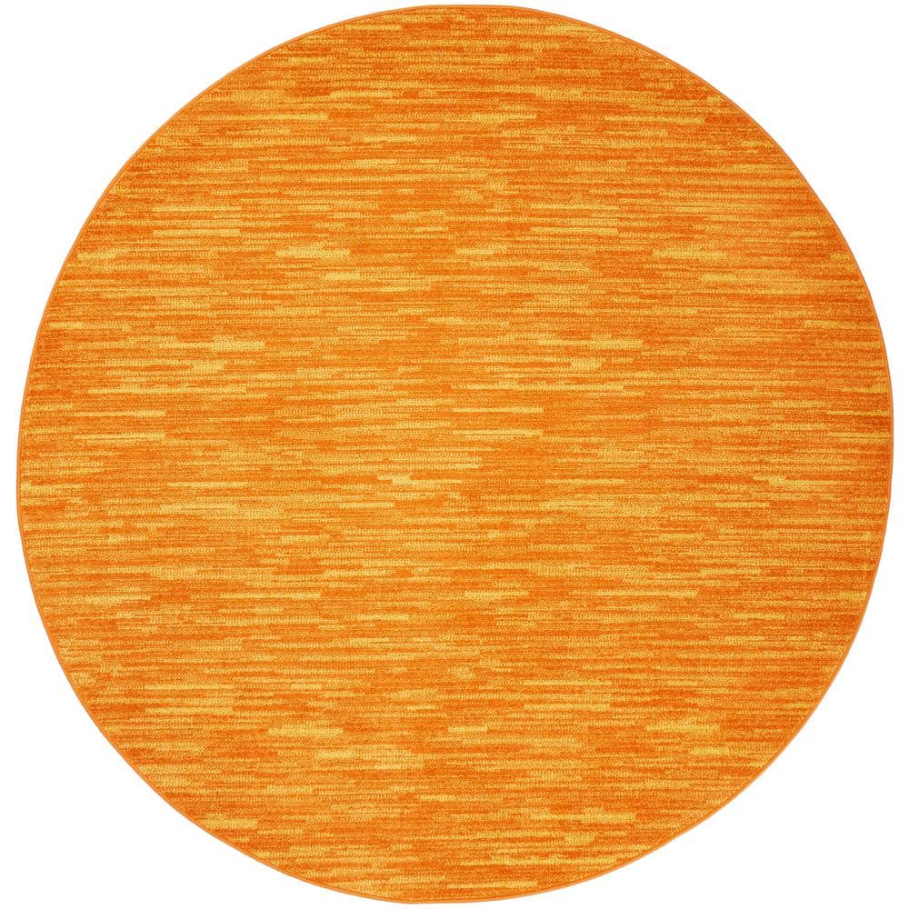Nourison Essentials 8 ft. x 8 ft. Sunburst Round Solid Contemporary ...