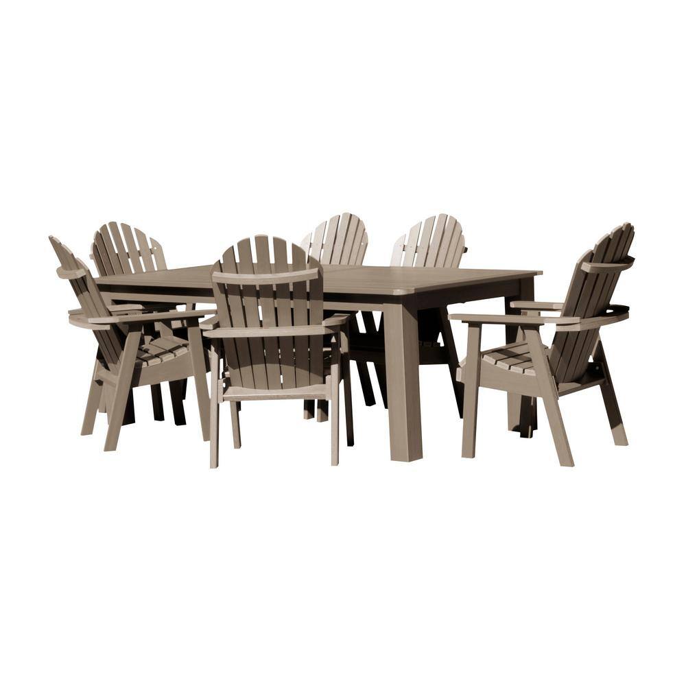 Highwood Hamilton 7-Piece Rectangular Plastic Outdoor Dining Set 72 in ...