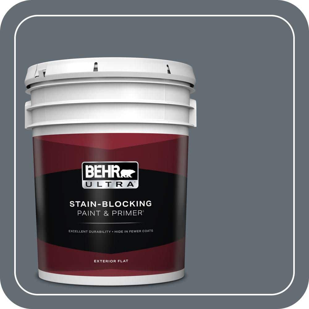 BEHR ULTRA 5 gal. #PPU26-22 Summer Storm Flat Exterior Paint & Primer ...