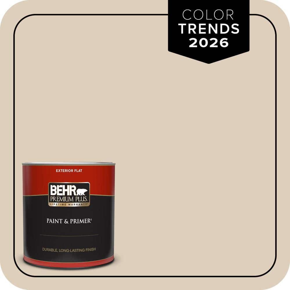 BEHR PREMIUM PLUS 1 qt. #MQ3-11 Dainty Lace Flat Exterior Paint ...