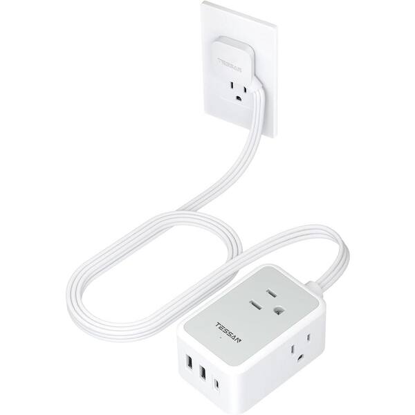 Etokfoks 3 Outlets Mini Charging Station with 3 USB Wall Charger (1 USB ...