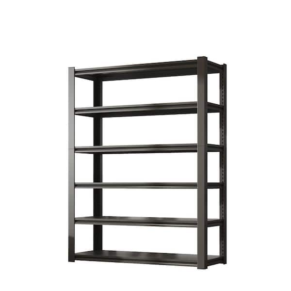 maocao hoom Heavy Duty 82 in.Tall Black Metal 6 Tier Bookcase,Garage ...