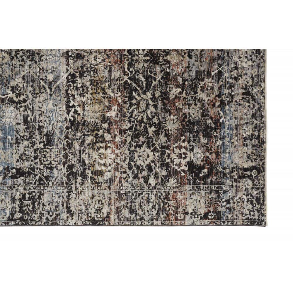 HomeRoots 4 ft. x 6 ft. Gray and Black Abstract Area Rug 2000512513 ...