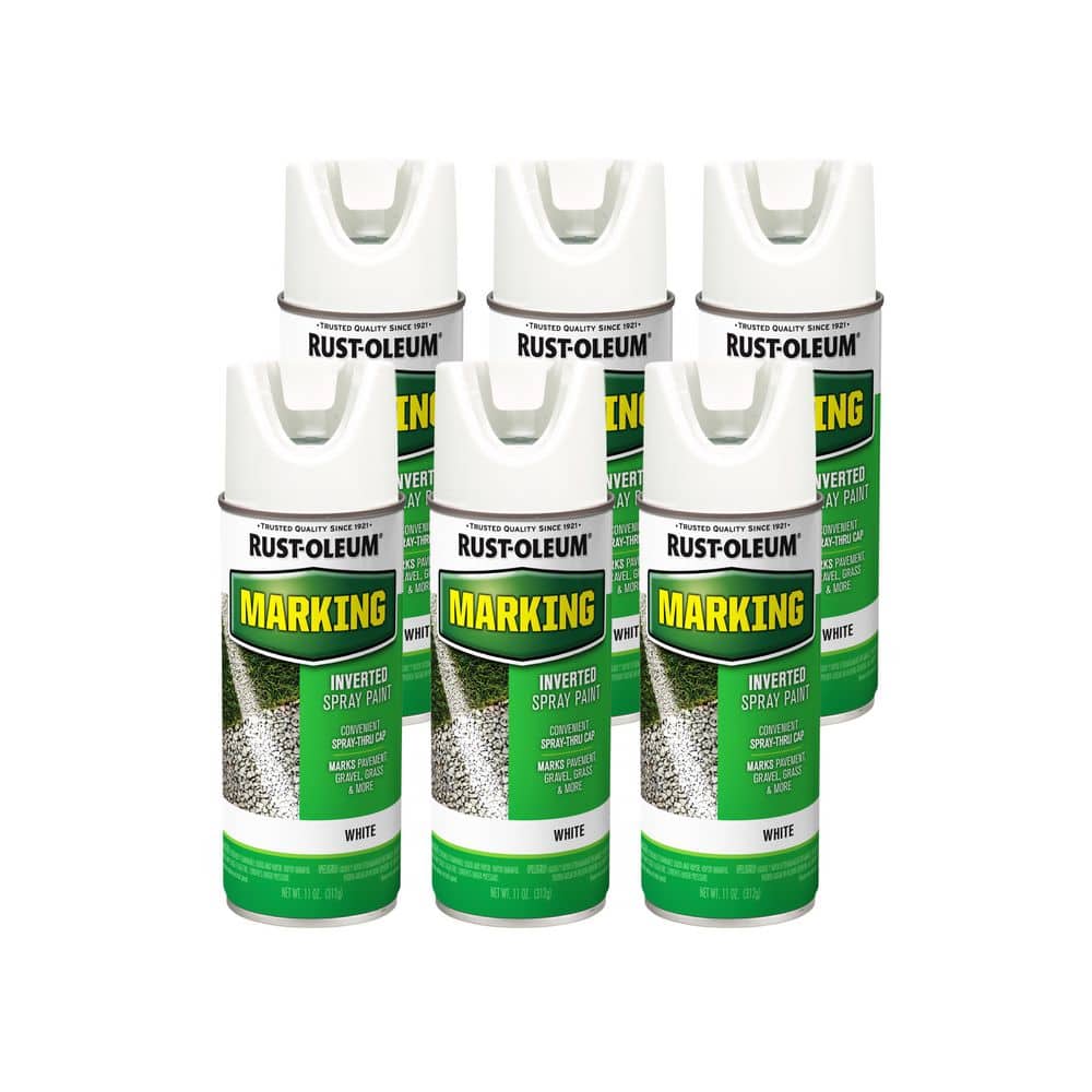 Rust-Oleum Specialty 11 oz. White Marking Spray Paint (6-Pack) 1985830 ...
