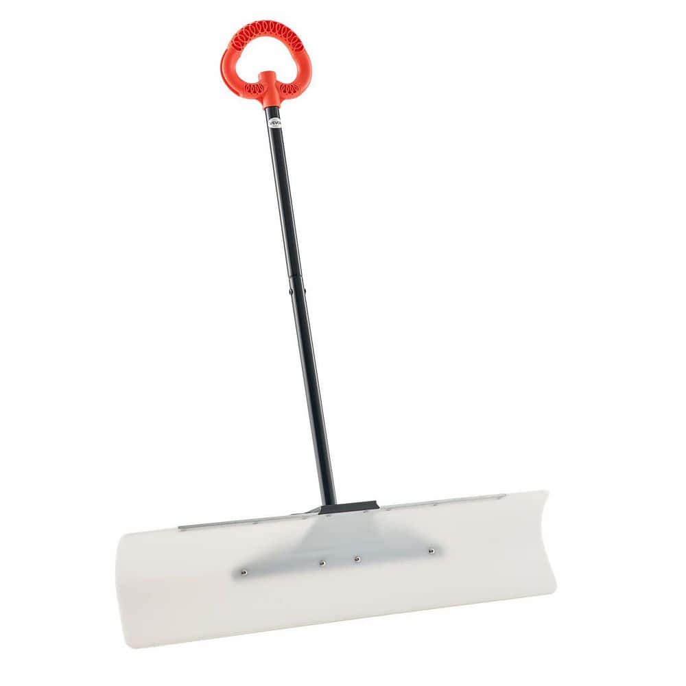 VEVOR Snow Pusher Shovel, 40.55 in. Metal, Handle, Plastic, Snow Shovel ...