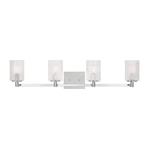 Generation Lighting Lando 35 in. W 4-Light Midnight Black Bathroom ...