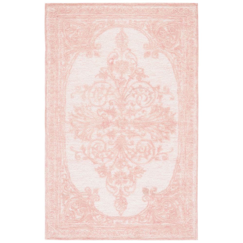 SAFAVIEH Metro Pink/Ivory 5 ft. x 8 ft. High-Low Floral Area Rug ...