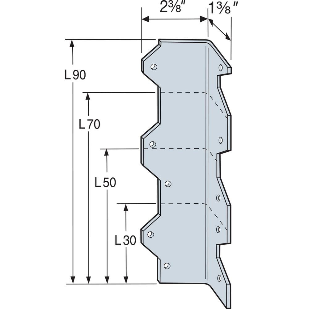 Buy 7 in. 16-Gauge ZMAX Galvanized Reinforcing L Angle Online at Lowest ...
