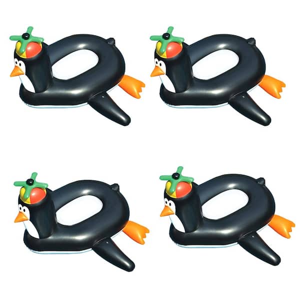 Swimline Black/White Inflatable Giant Happy Penguin Pool Float (4-Pack ...