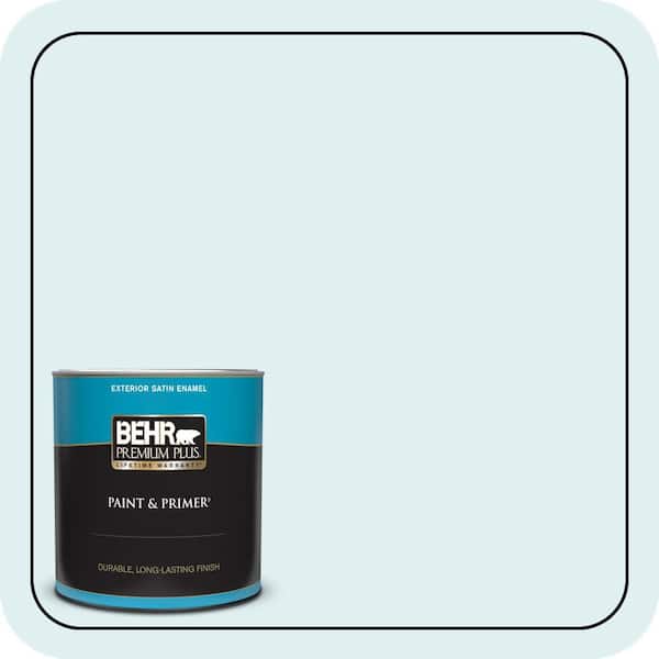 BEHR PREMIUM PLUS 1 qt. #M480-1 Helium Satin Enamel Exterior Paint ...