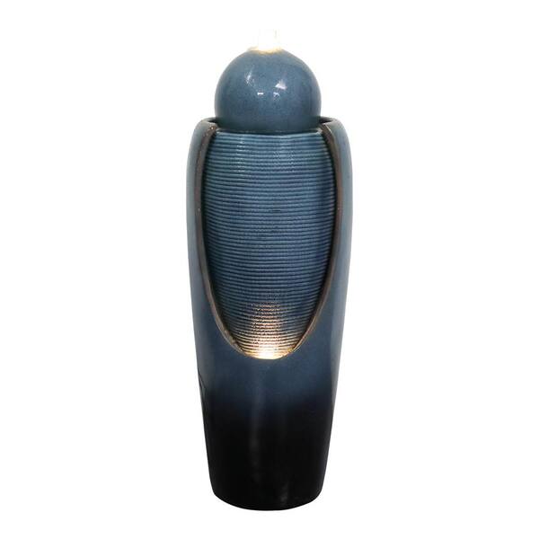 Watnature 30.7 in. Resin Outdoor Fountains Indoor Water Waterfall ...