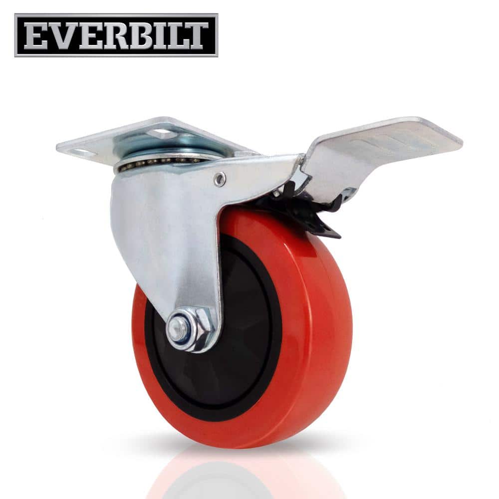 Reviews for Everbilt 5 in. Red Polyurethane and Steel Swivel Plate ...