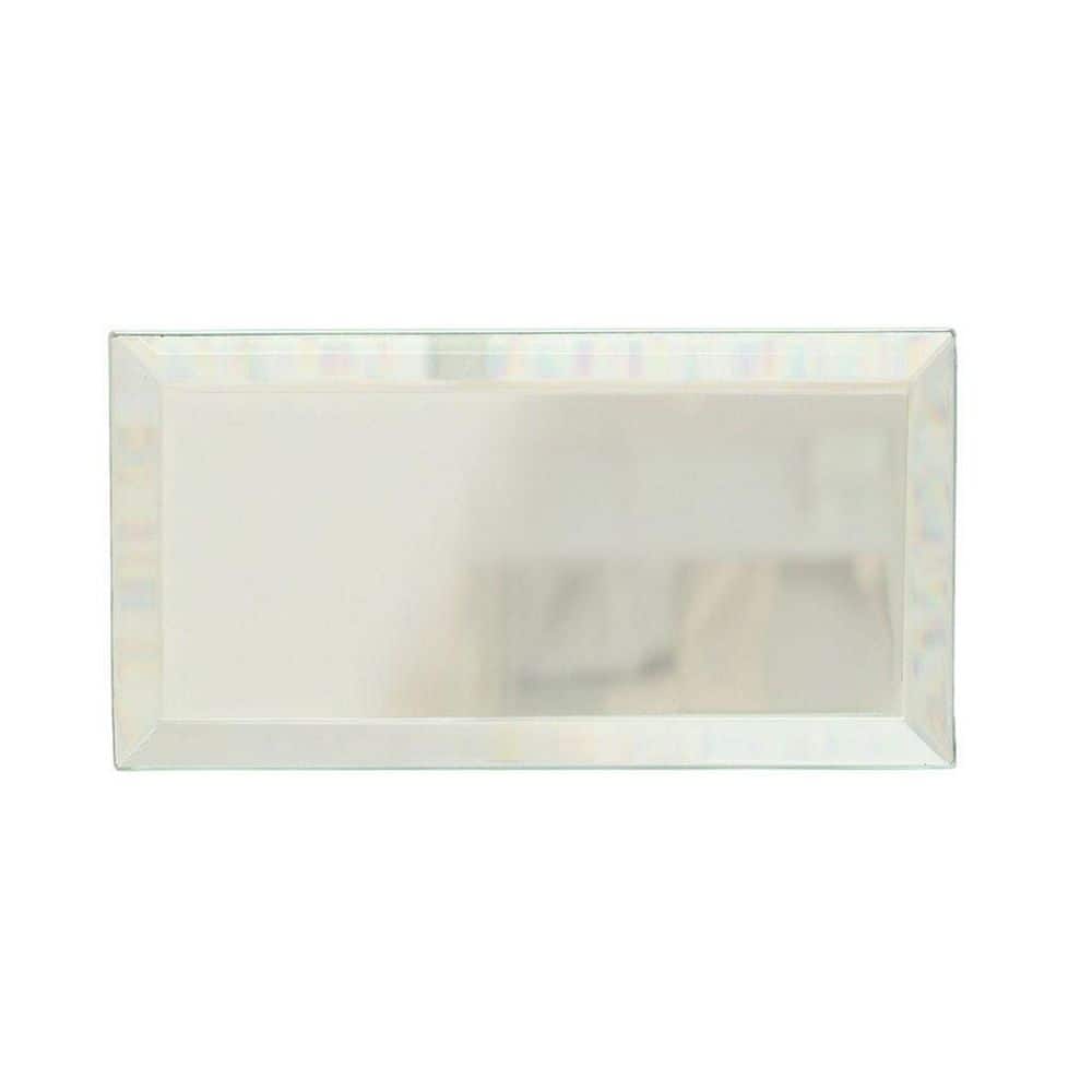 Apollo Tile Glister 3 in. x 6 in. Polished Clear Glass Mirror Subway ...