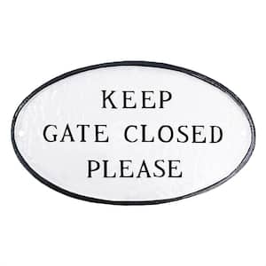 Montague Metal Products Keep Gate Closed Please Small Oval Statement ...