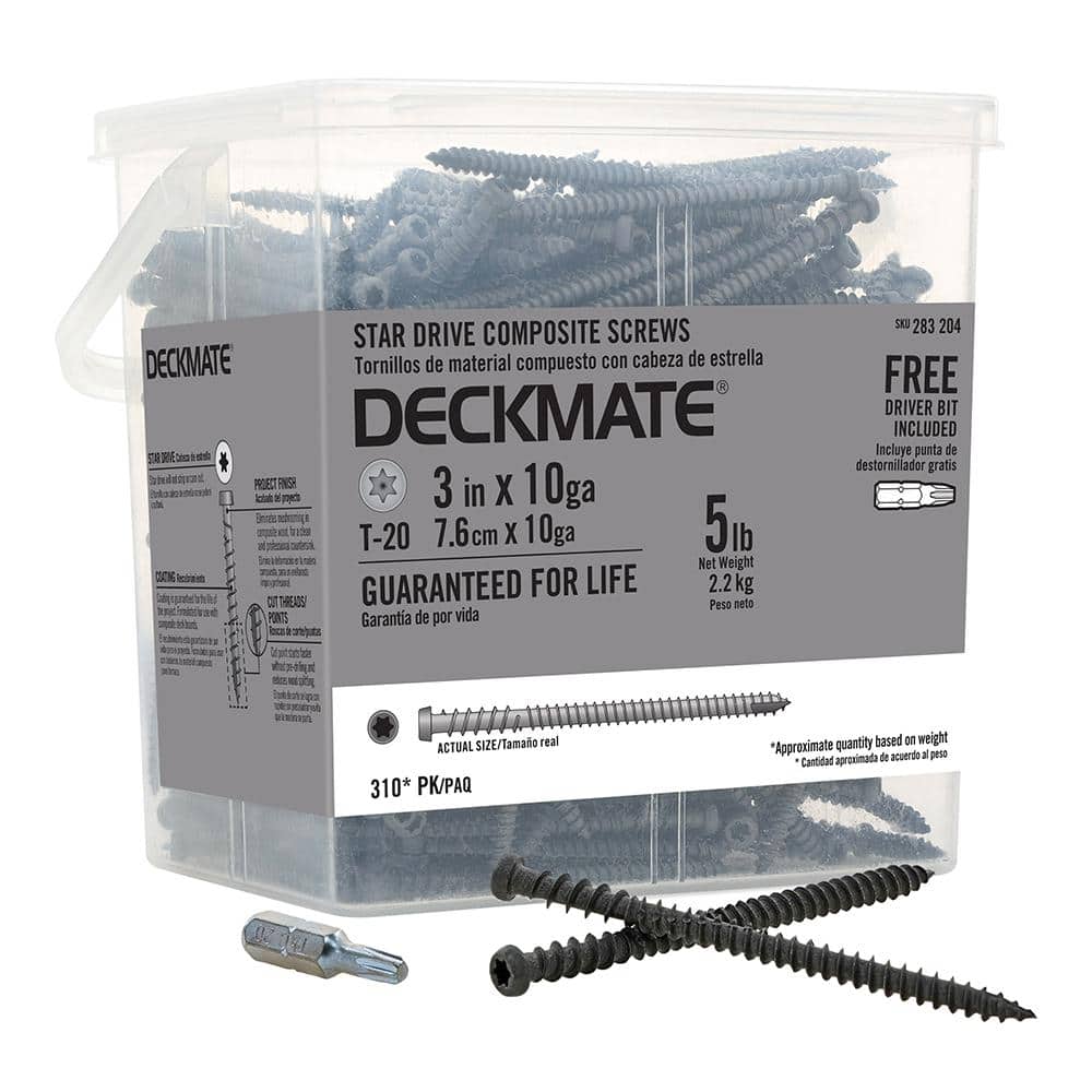 Reviews for DECKMATE #10 x 3 in. Gray Star Pan-Head Composite Deck ...