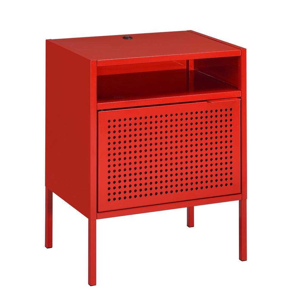 Gemma Nightstand with USB Port in Red CEB400NSE - The Home Depot