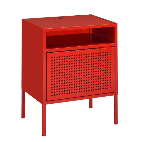 Gemma Nightstand with USB Port in Red CEB400NSE - The Home Depot