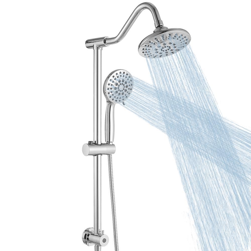 BWE Single Handle 5-Spray Wall Mount Handheld Shower Head Shower Faucet 1.8 GPM with Adjustable ...