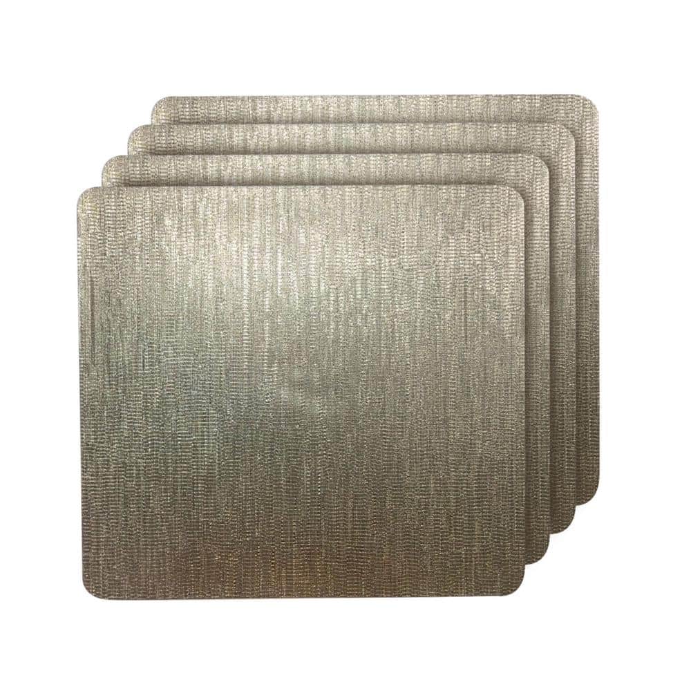 Dainty Home Galaxy Metallic 15 in. x 15 in. Champagne Vinyl Smooth ...