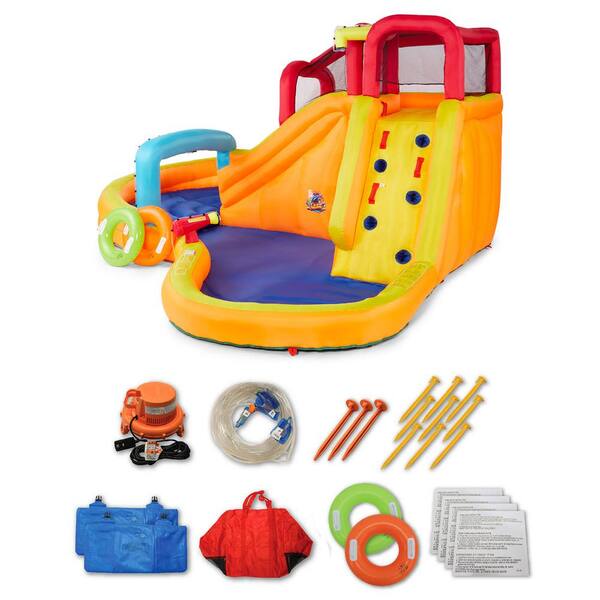 BANZAI Kids Inflatable Outdoor Lazy River Adventure Water Park Slide ...