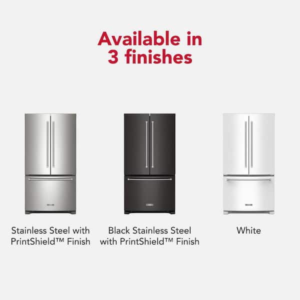 KitchenAid 36 in. 20 cu. ft. Counter Depth French Door Refrigerator in ...