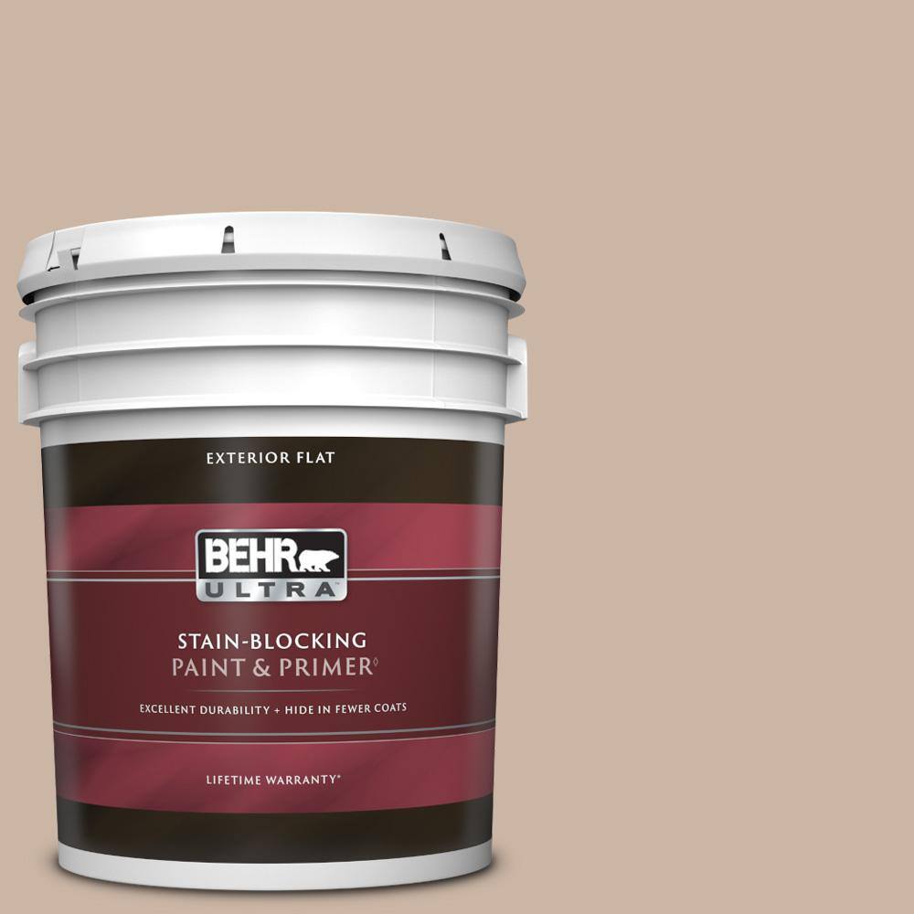BEHR ULTRA 5 gal. #BXC-13 Rustic Rose Flat Exterior Paint & Primer ...