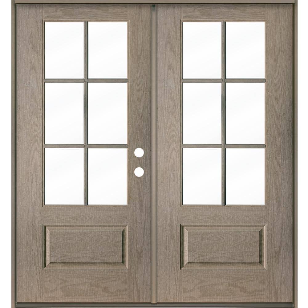 Krosswood Doors Modern 72 in. x 79 in. 6-Lite Left-Active/Inswing Clear ...