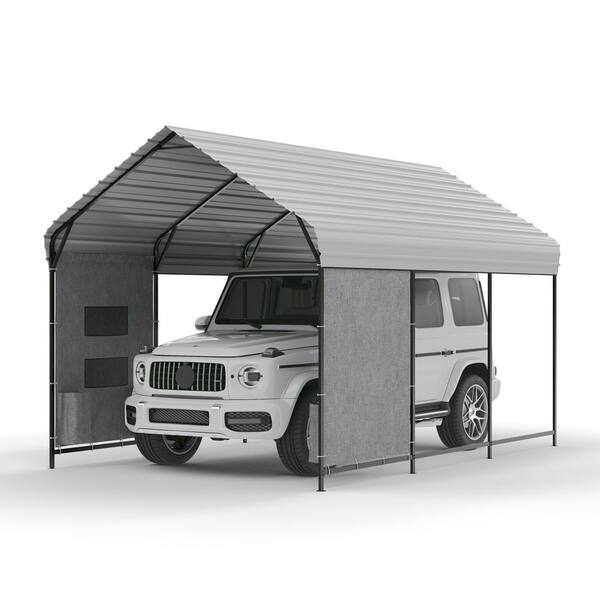 AURA OUTDOOR 10 ft. W x 20 ft. D x 10 ft. H Galvanized Steel Carport ...