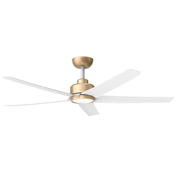 QRMOK 52 in. Indoor, Outdoor White LED Ceiling Fan with Remote ...