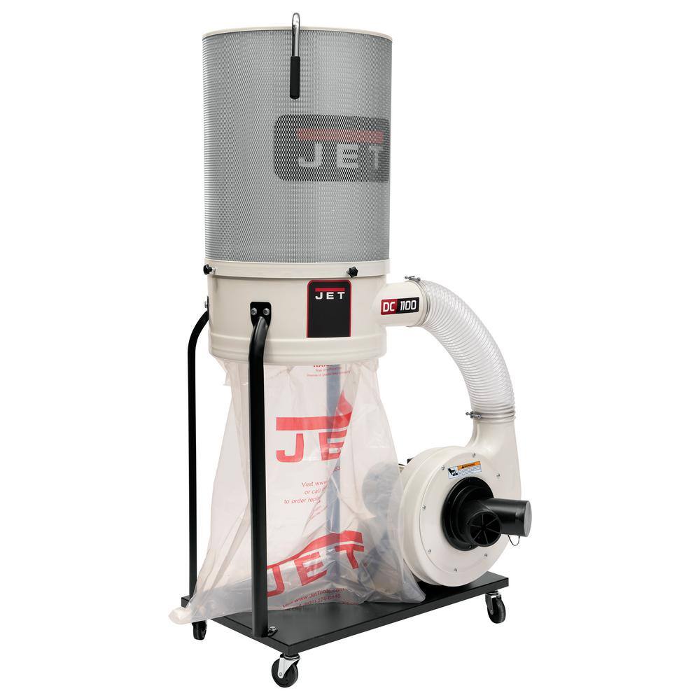 Jet 1.5 HP 1100 CFM 4 or 6 in. Dust Collector with Vortex Cone and 2 ...