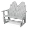 WILDRIDGE Classic 2-Person Light Gray Plastic Outdoor Adirondack Glider ...