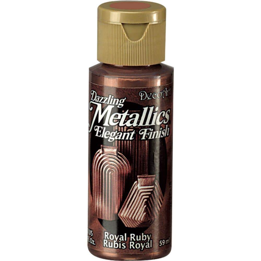DecoArt Dazzling Metallics 2 oz. Royal Ruby Acrylic Paint DAO74-3 - The ...