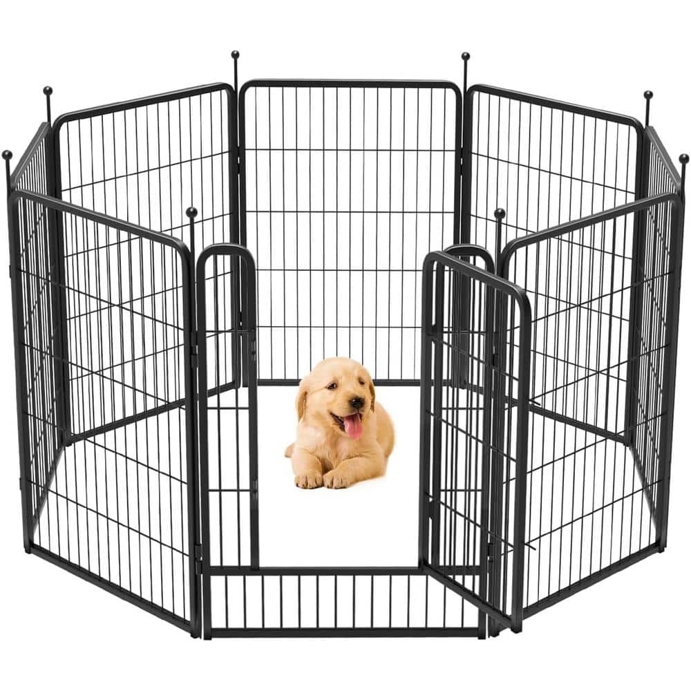 8 Panels Outdoor/Indoor Foldable Dog Playpen Metal Portable Pet/Dog ...