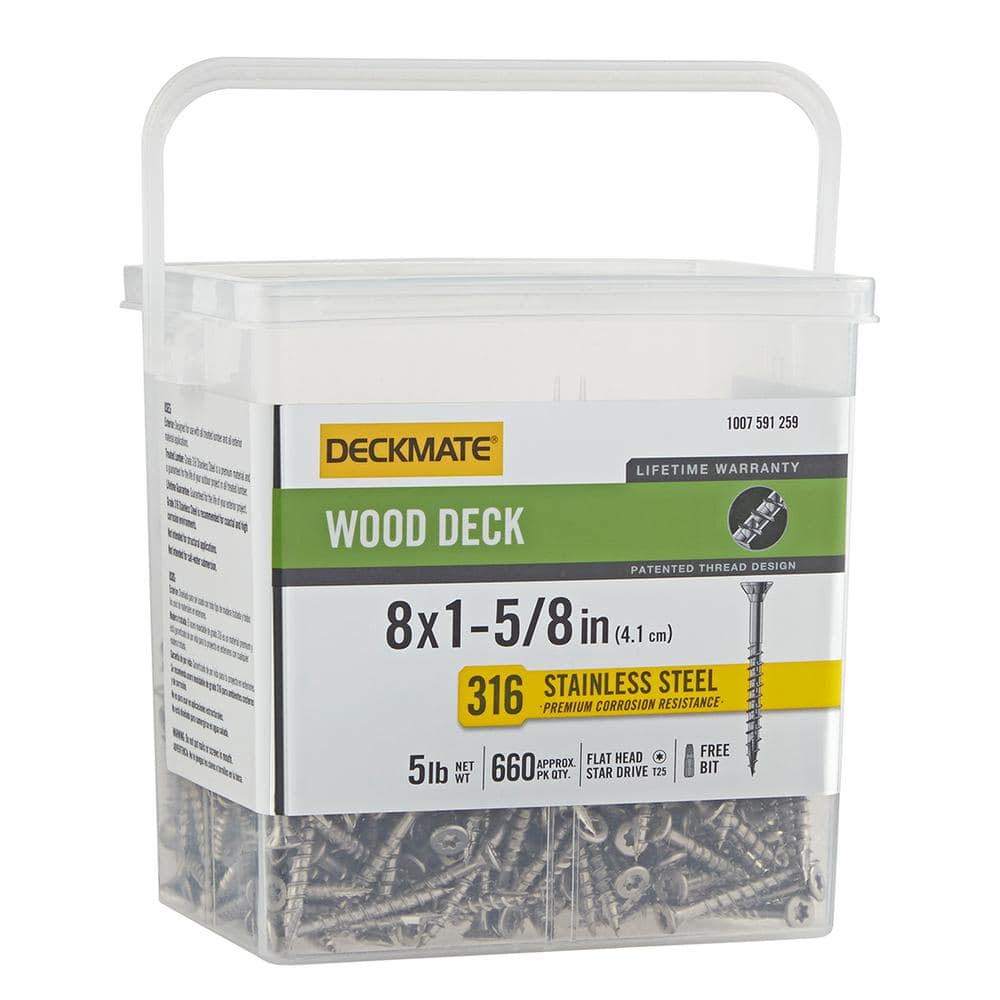 Reviews for DECKMATE #8 x 1-5/8 in. Stainless Steel Torx Flat-Head Wood ...
