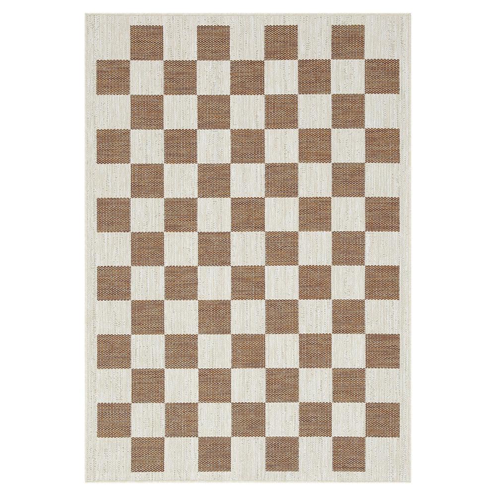 PLAYA RUG Daisy Brick and Ivory 4 ft. x 6 ft. Indoor/Outdoor Area Rug ...
