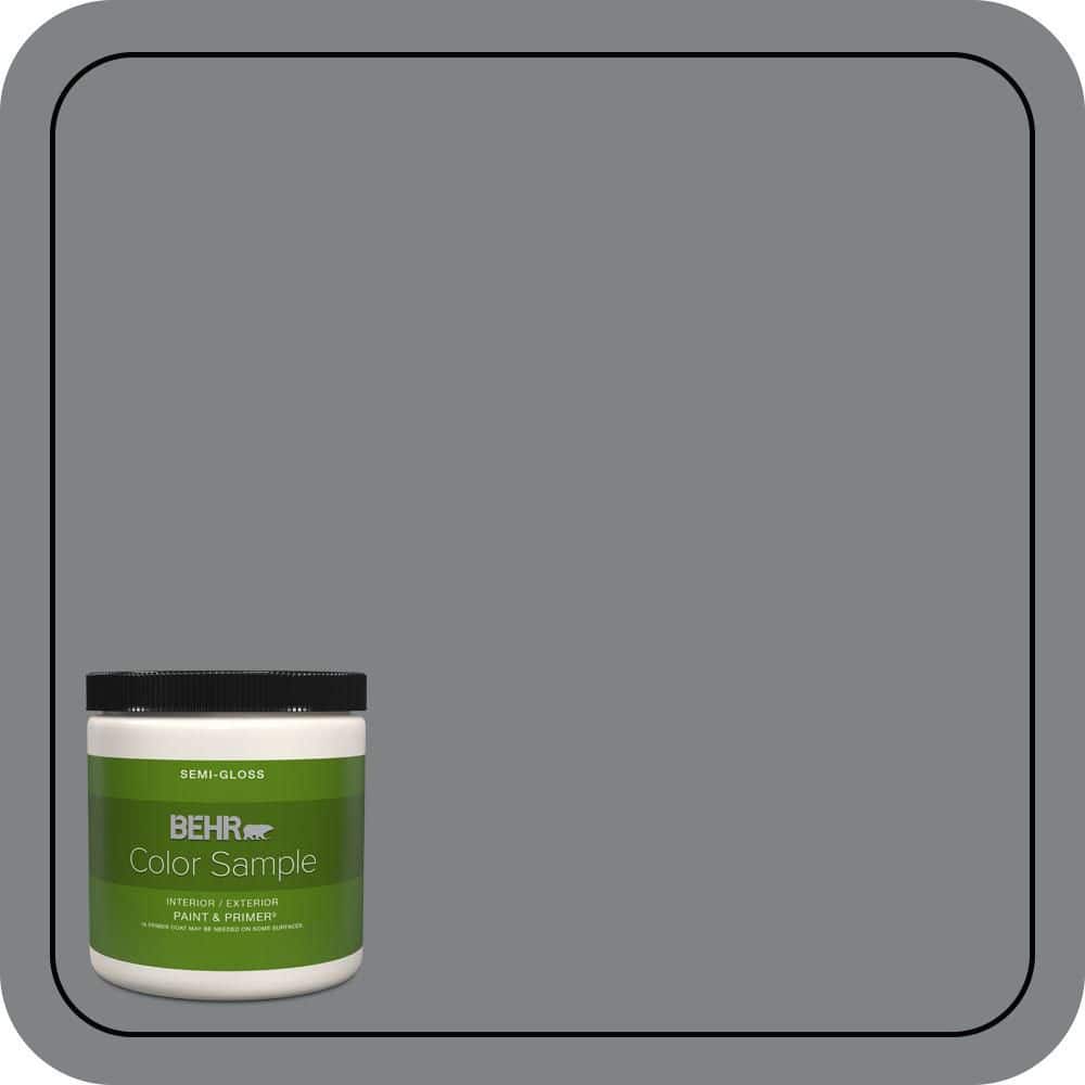 BEHR PREMIUM PLUS 8 oz. #PPU26-03 Legendary Gray Semi-Gloss Interior ...