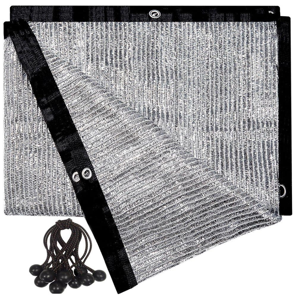 SenQWFa 13 FT x 24 FT Aluminum Shade Cloth Silver Privacy Screen Patio ...