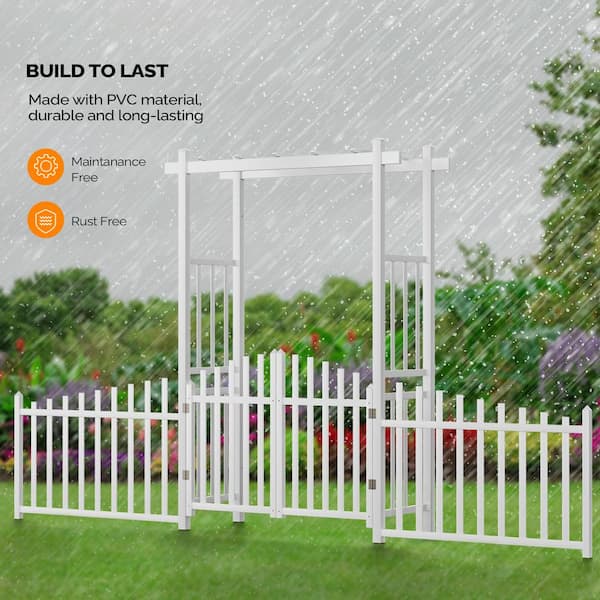 Arbor With Gate White Fence Vinyl Arbors | Liberty Fence & Railing