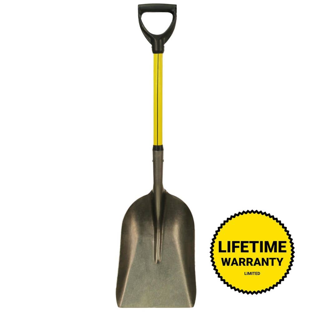 Nupla 27 in. Classic Fiberglass Eastern Scoop Shovel with Heavy-Duty ...